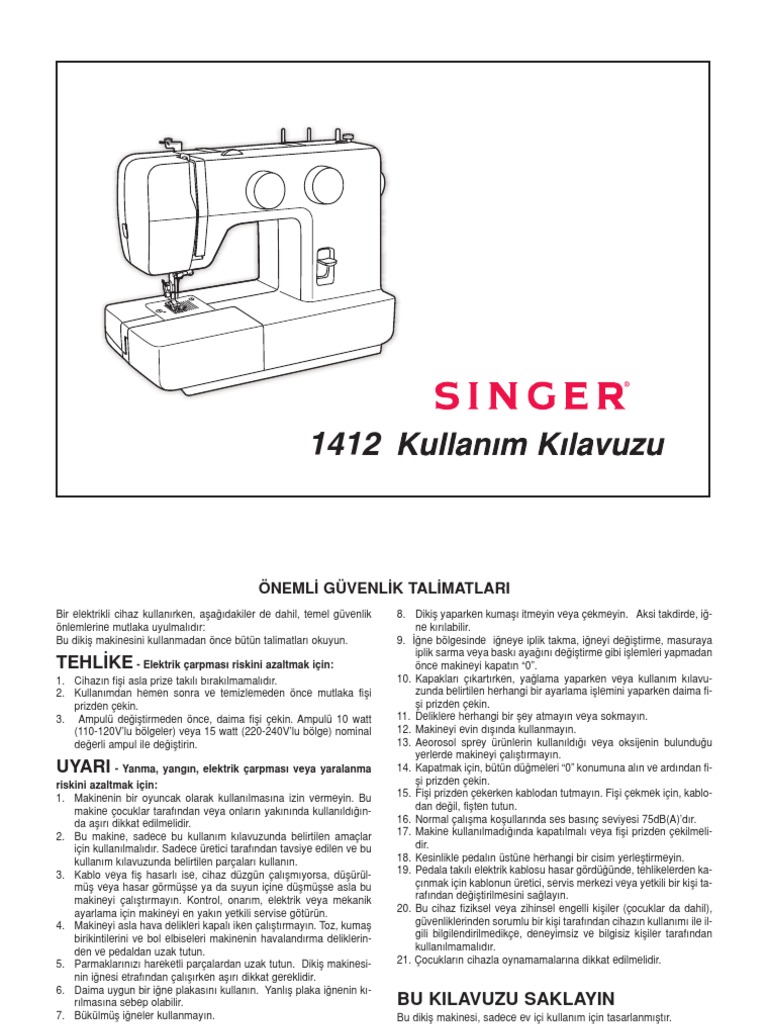 Singer 1412 Dikiş Makinesi | PDF