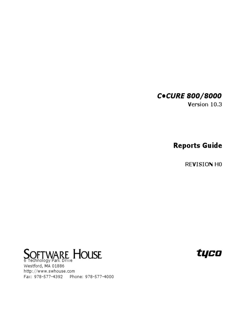 Ccure 800 8000 v10 - 3 Reports Guide - rh0 - LT - en | PDF | Microsoft ...