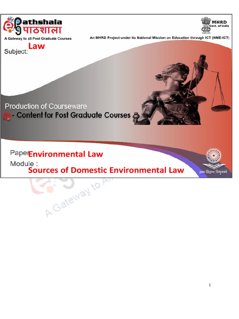 Sources of Environmental Law in India | PDF | Environmental Law ...