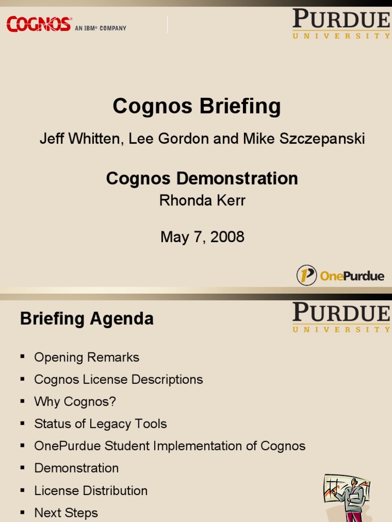Cognos Briefing Final | PDF | Databases | Business