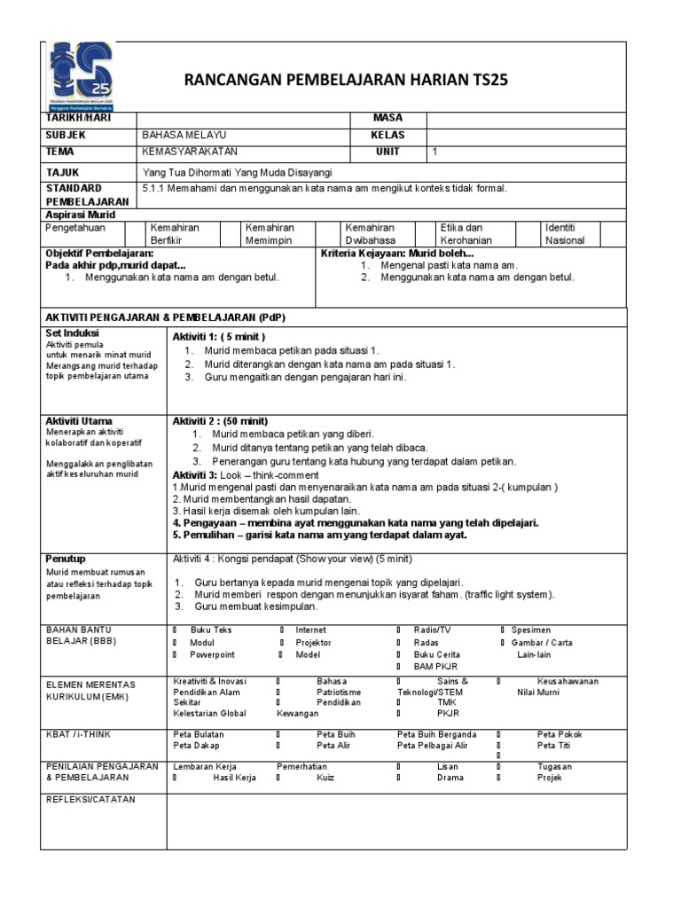 Contoh Rph Bm Kssr Tahun 3 Scribd - CarinasrPalmer