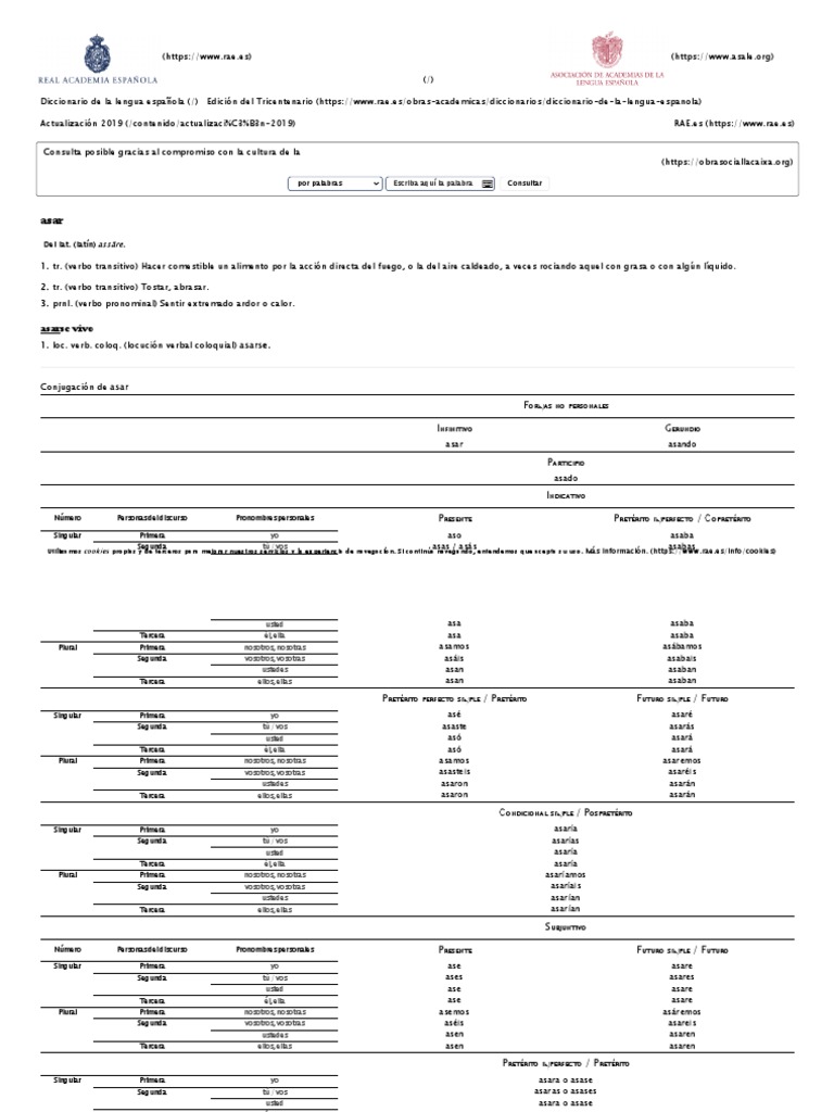 Asar - Definición - Diccionario de La Lengua Española - RAE - ASALE ...