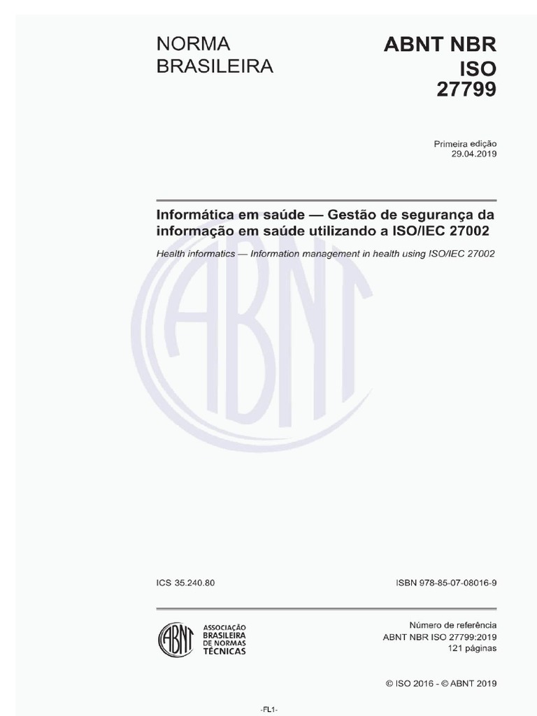 Abnt NBR Iso 27799 2019 | PDF