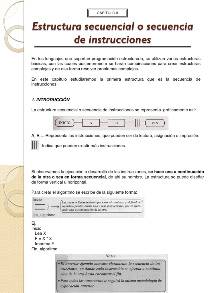 Capítulo II - Estructura Secuencial | PDF | Algoritmos | Lenguaje de ...