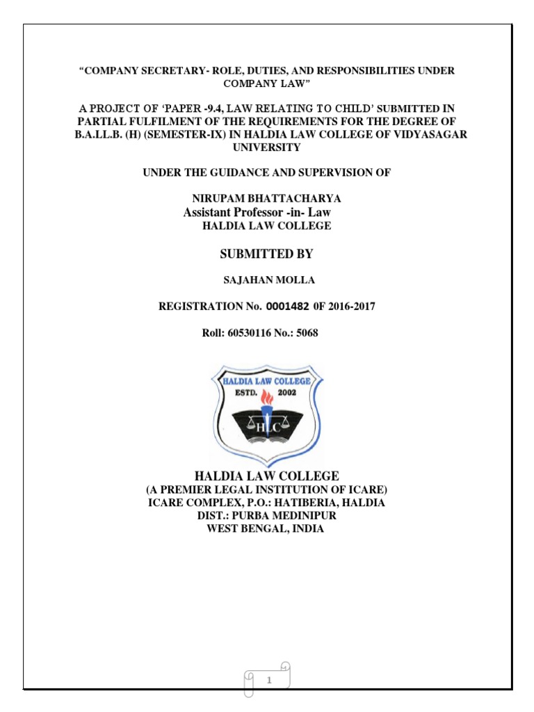 "Company Secretary - Role, Duties, and Responsibilities Under Company ...