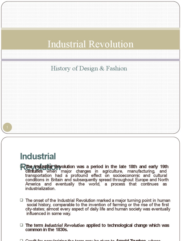 History - of - Design - and - Fashion - Industrial Revolution | PDF ...