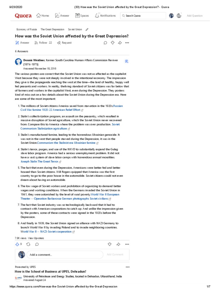 Quora - How Was The Soviet Union Affected by The Great Depression | PDF ...