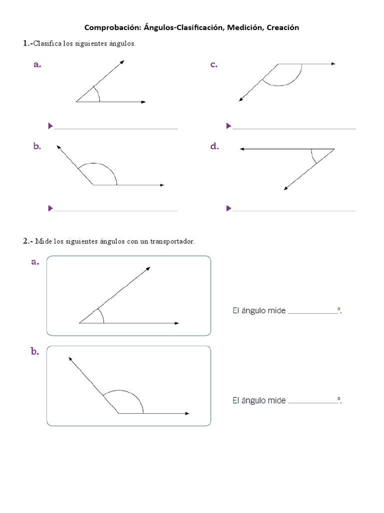 Comprobación Angulos Clasificacion Medicion Creacion | PDF