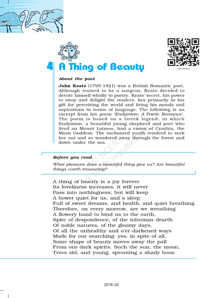 NCERT-Books-for-class 12-English-Poetry-Chapter 4 | PDF | John Keats ...