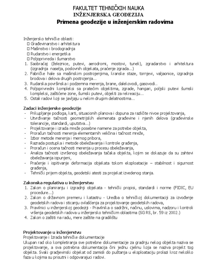 Inzenjerska Geodezija | PDF