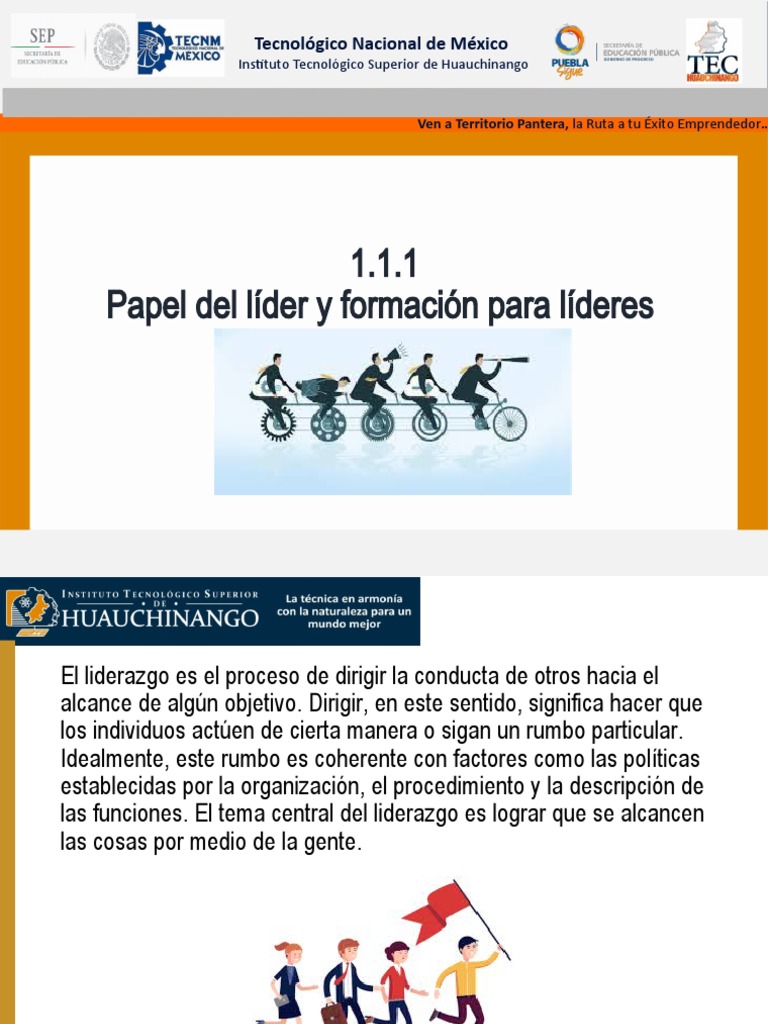 Formación y funciones del líder | PDF | Liderazgo | Ciencias del ...