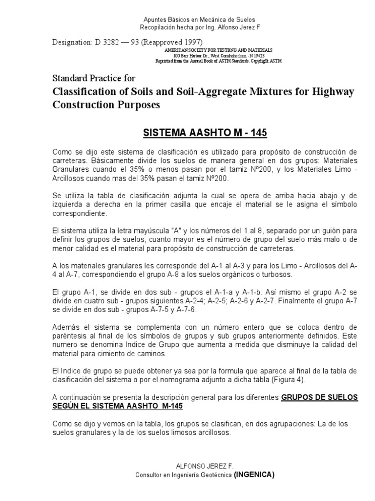 Clasificacion AASHTO M 145 | PDF | Arcilla | Plasticidad (Física)