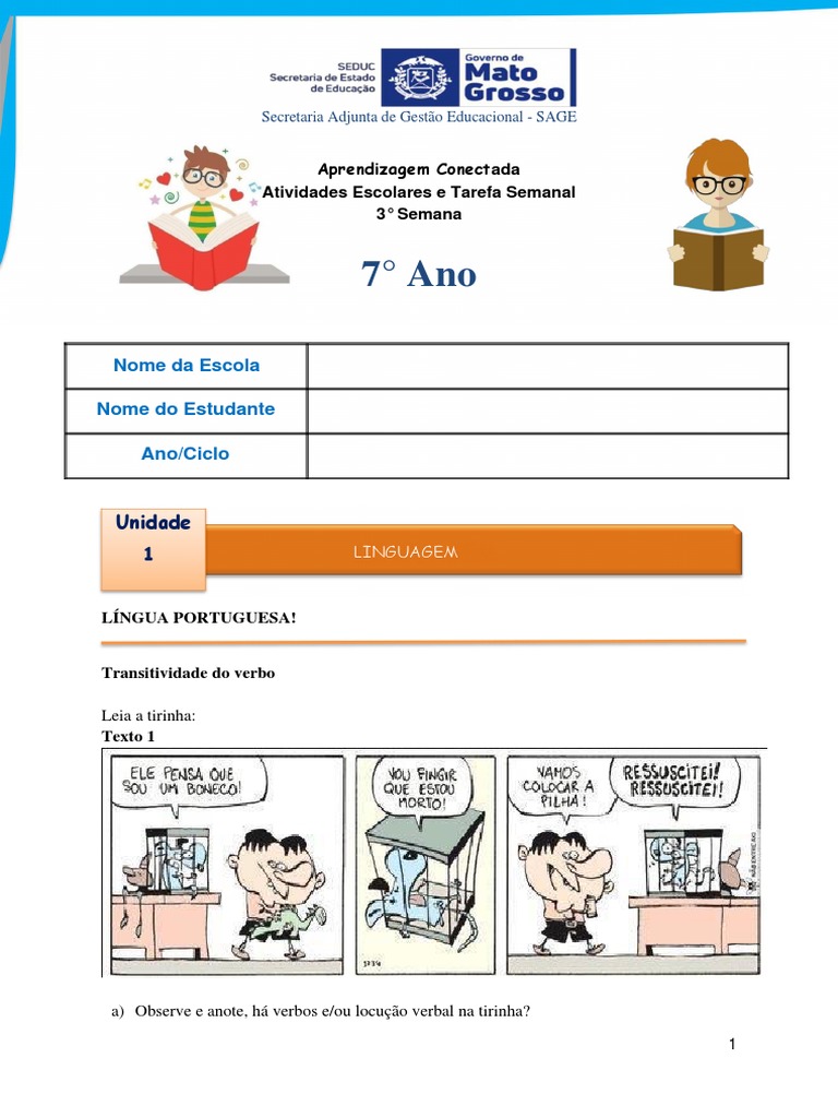 Atividade - Escolar - 7ano - 3semana (EF) | PDF | Museu | Objeto ...