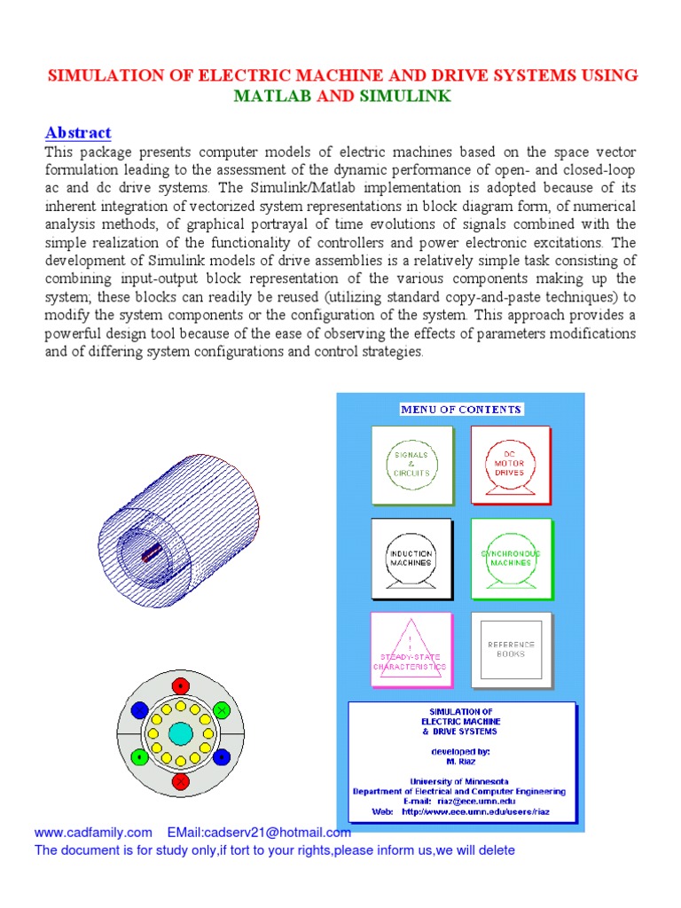Simulation Of Electric Machines And Drive Systems Using Matlab And Simulink Pdf Euclidean