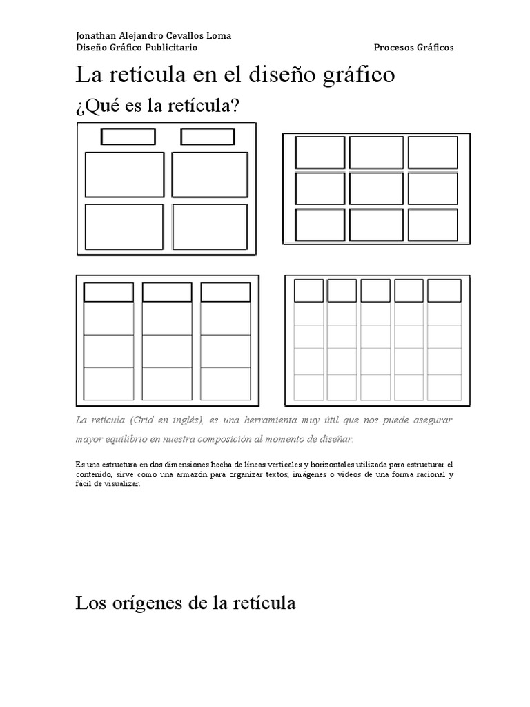 Tipos y usos de retículas en diseño | PDF | Columna | Publicidad
