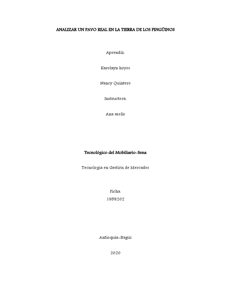 Analizar Un Pavo Real en La Tierra de Los Pingüinos | PDF | Sociedad ...