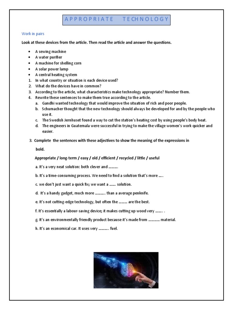 Appropriate Technology: Look at These Devices From The Article. Then ...