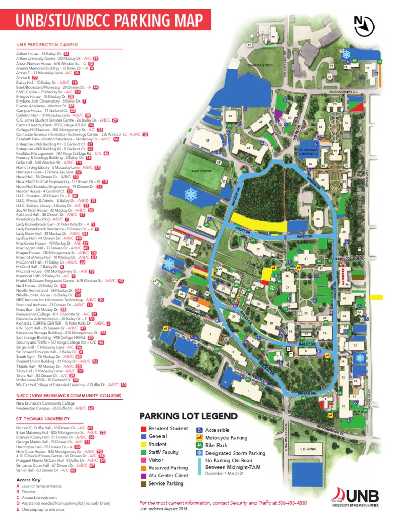 UNB Parking Map PDF | Download Free PDF | Universities And Colleges ...