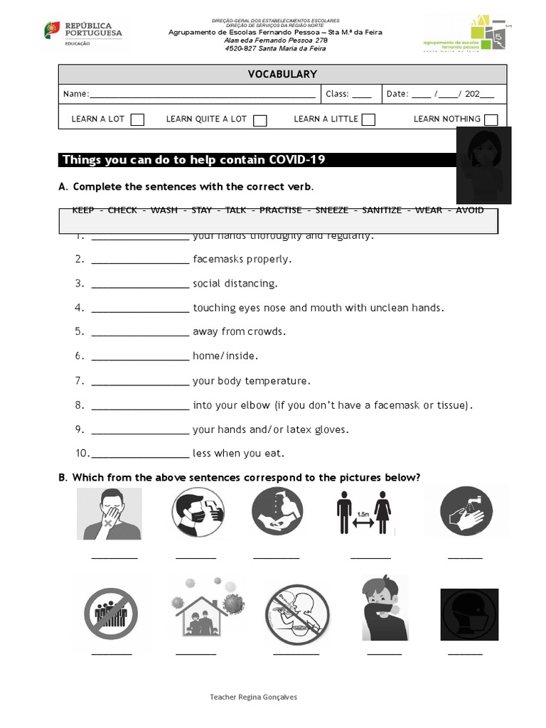 Things You Can Do To Help Contain COVID-19: Vocabulary | PDF | Social ...