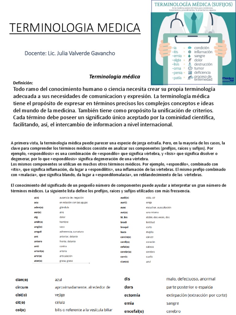 Terminología Médica y su Significado | PDF