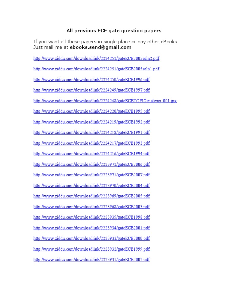All - Previous - ECE - Gate - Question - Papers | PDF | Computers