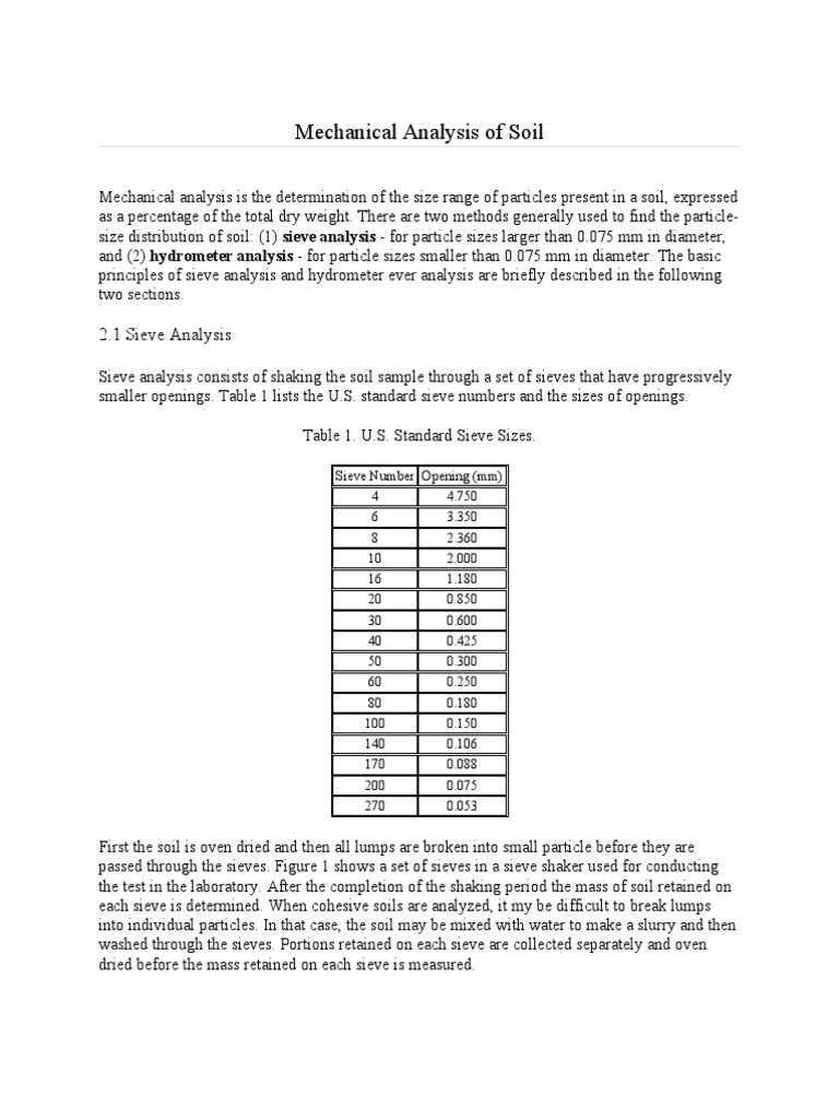 Mechanical Analysis of Soil | PDF | Particle Size Distribution | Soil