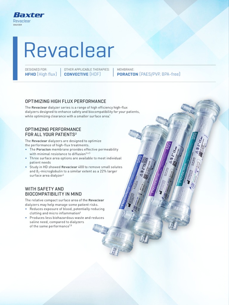 Revaclear: HFHD (High Flux) Convective (HDF) Poracton (Paes/Pvp, Bpa ...