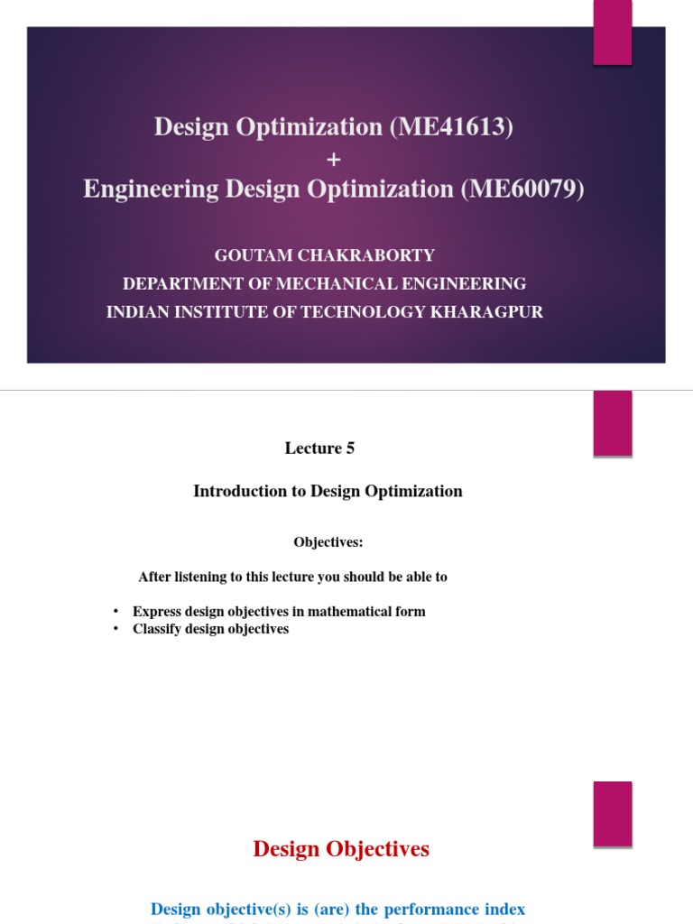 Design Optimization (ME41613) + Engineering Design Optimization ...