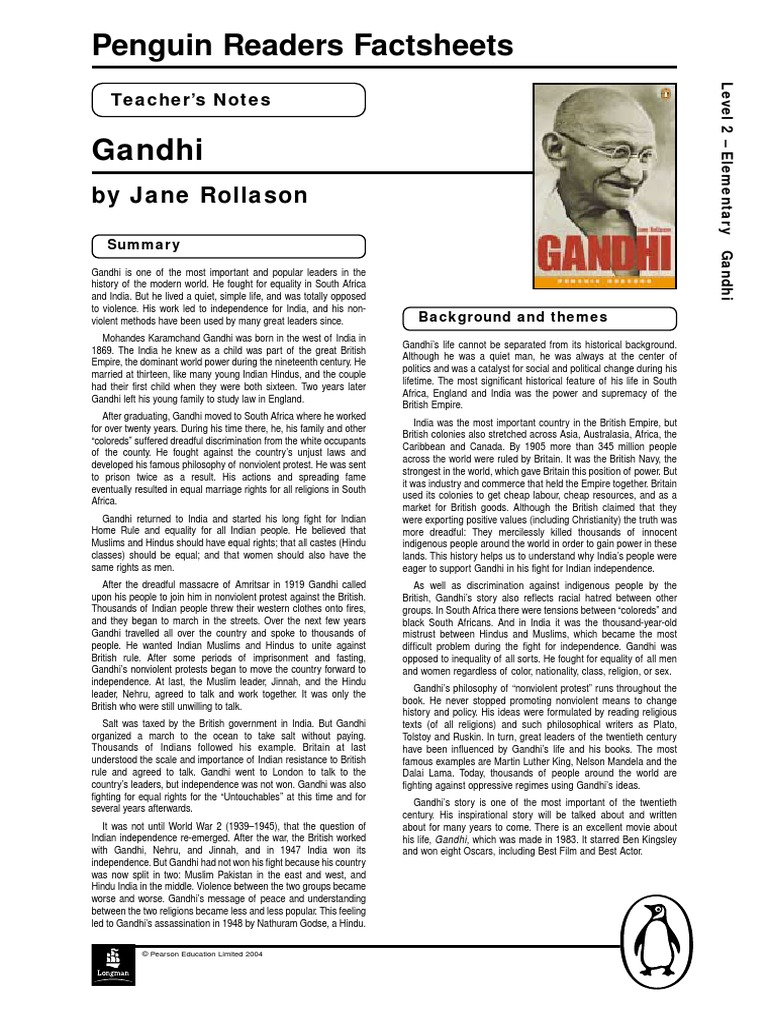 Gandhi. Factsheets | PDF | Mahatma Gandhi | British Empire