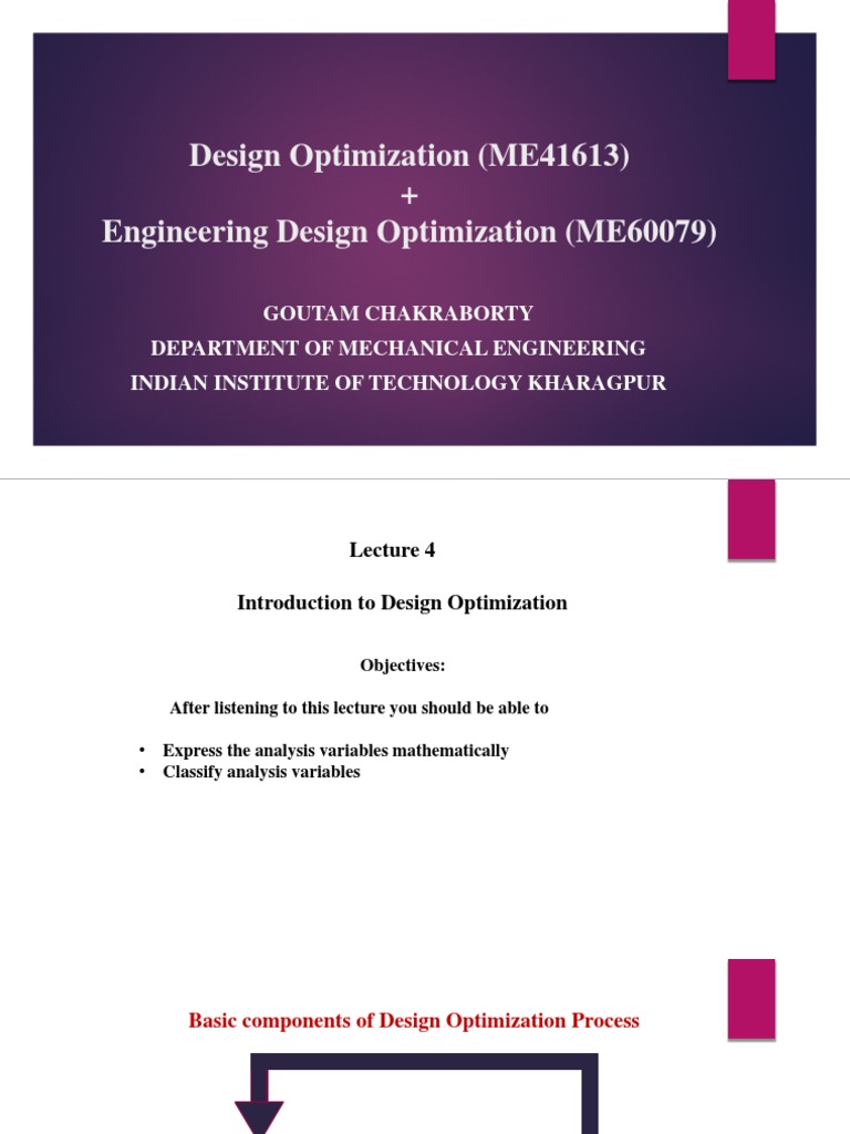 Design Optimization (ME41613) + Engineering Design Optimization ...