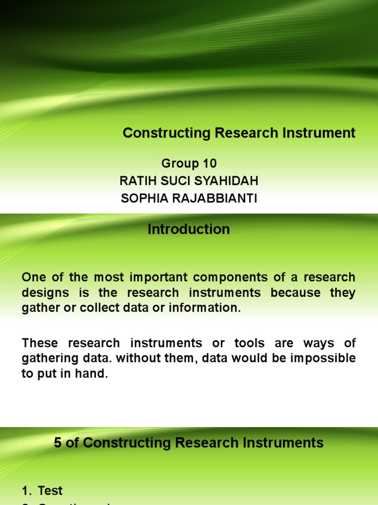 Constructing Research Instrument | PDF | Questionnaire | Question