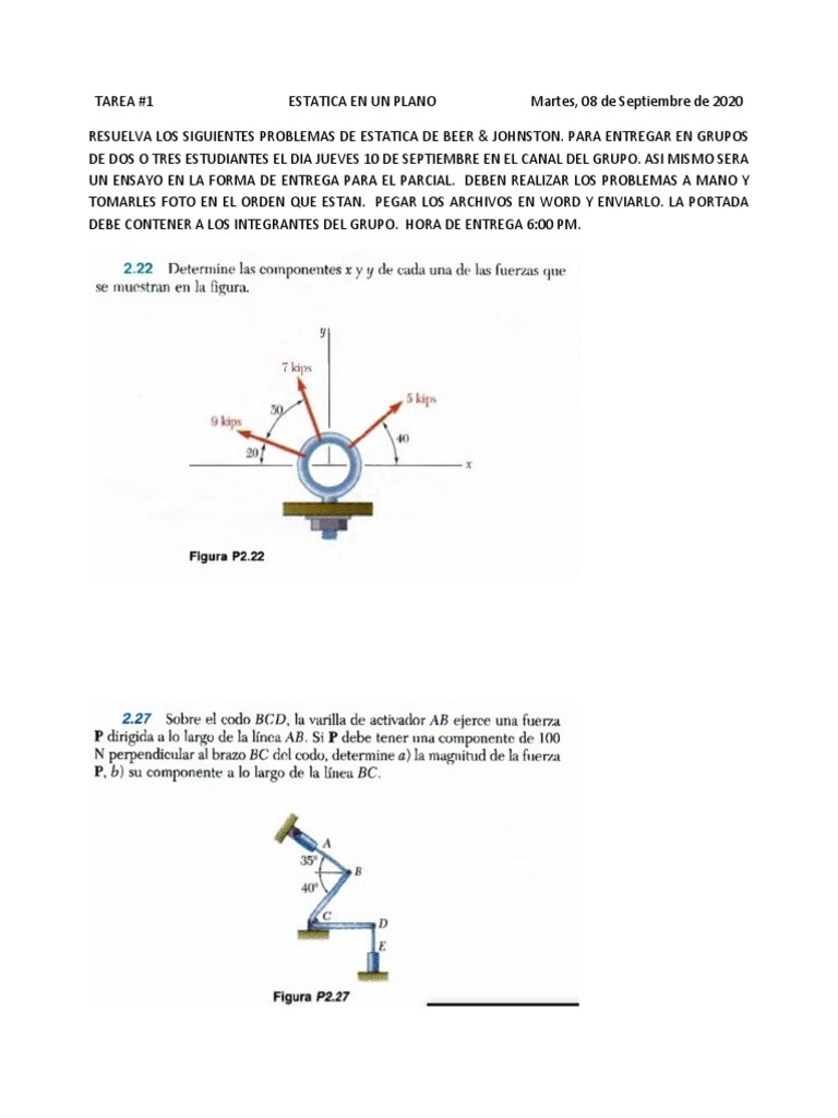 Tarea 1 Estatica 2D | PDF | Crecimiento personal y profesional