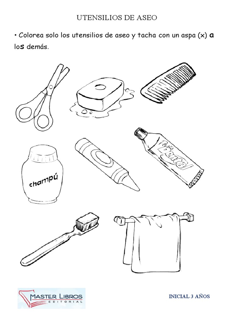 Utensilios de Aseo para Colorear | PDF