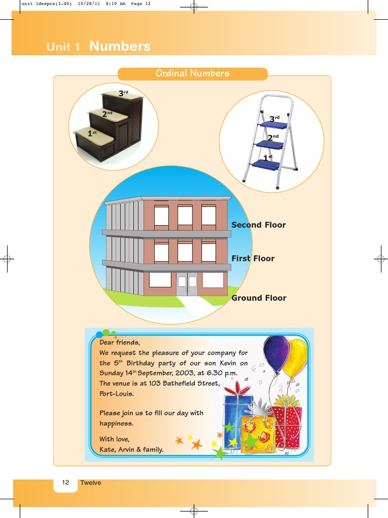 Ordinal Numbers Exercises and Activities | PDF | Teaching Mathematics