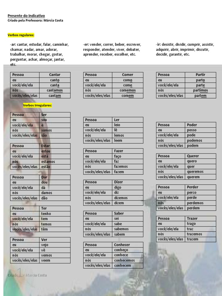 Verbos No Presente Do Indicativo Pdf