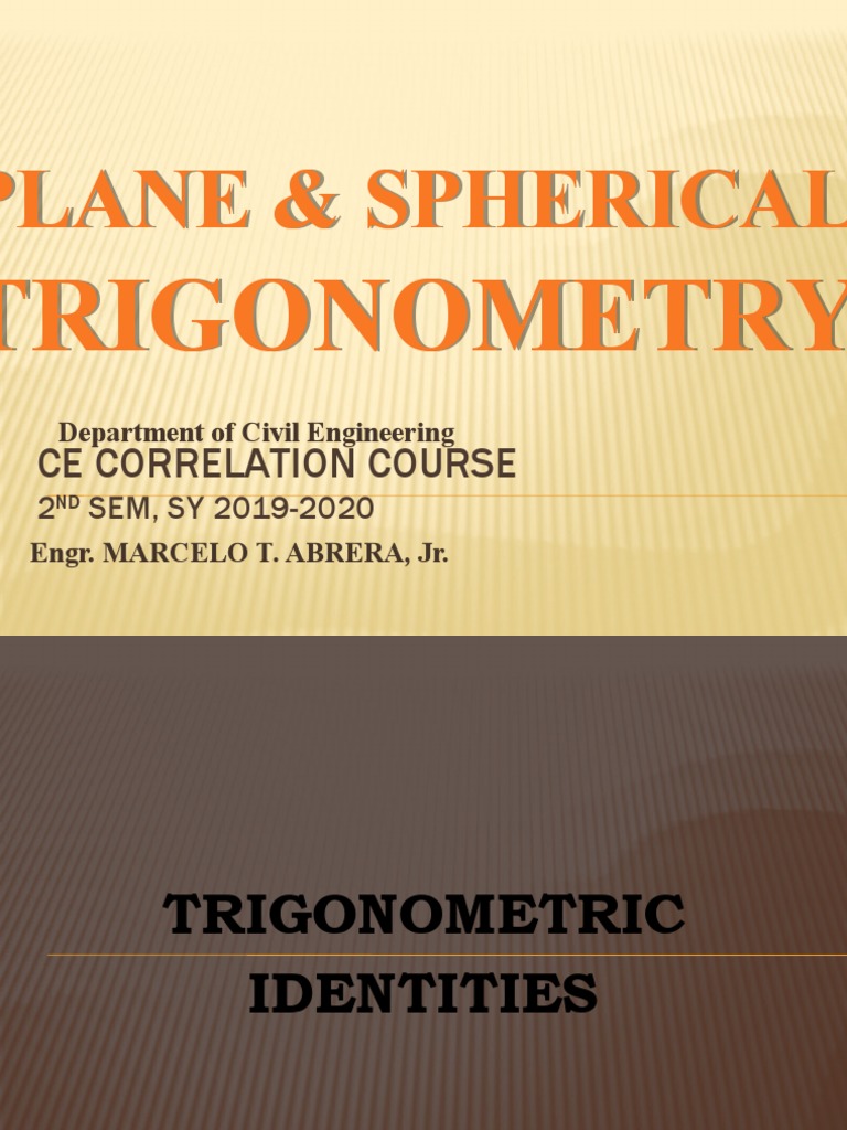 Trigonometry Pdf Sphere Triangle