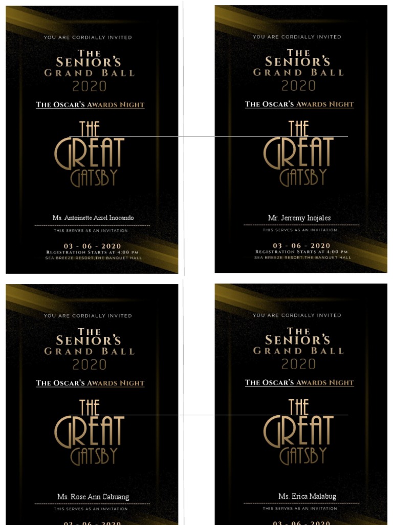 Senior's Ball Invitation 2nd Batch | PDF