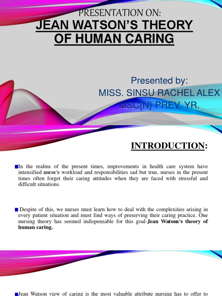 Jean Watson's Human Caring Theory Explained | PDF | Nursing | Hypothesis