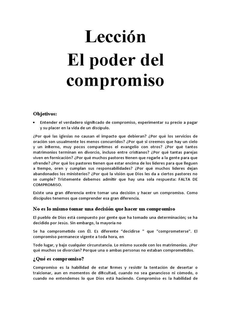 1.el Poder Del Compromiso | PDF | Santo | Dios