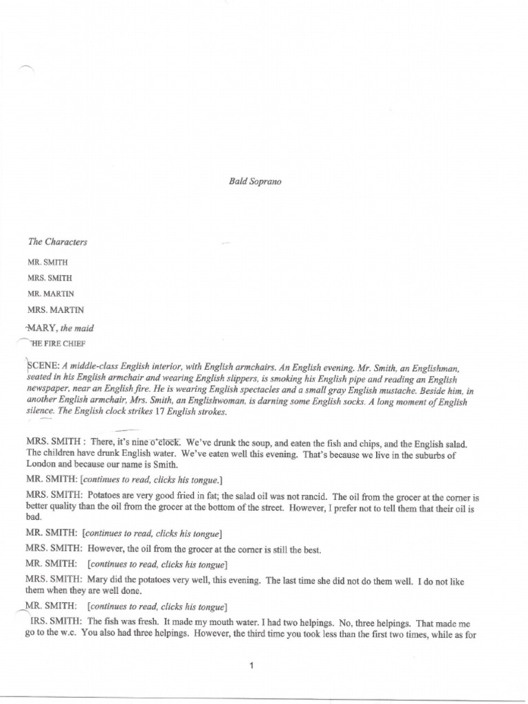 Bald Soprano by Eugene Ionesco PDF | PDF