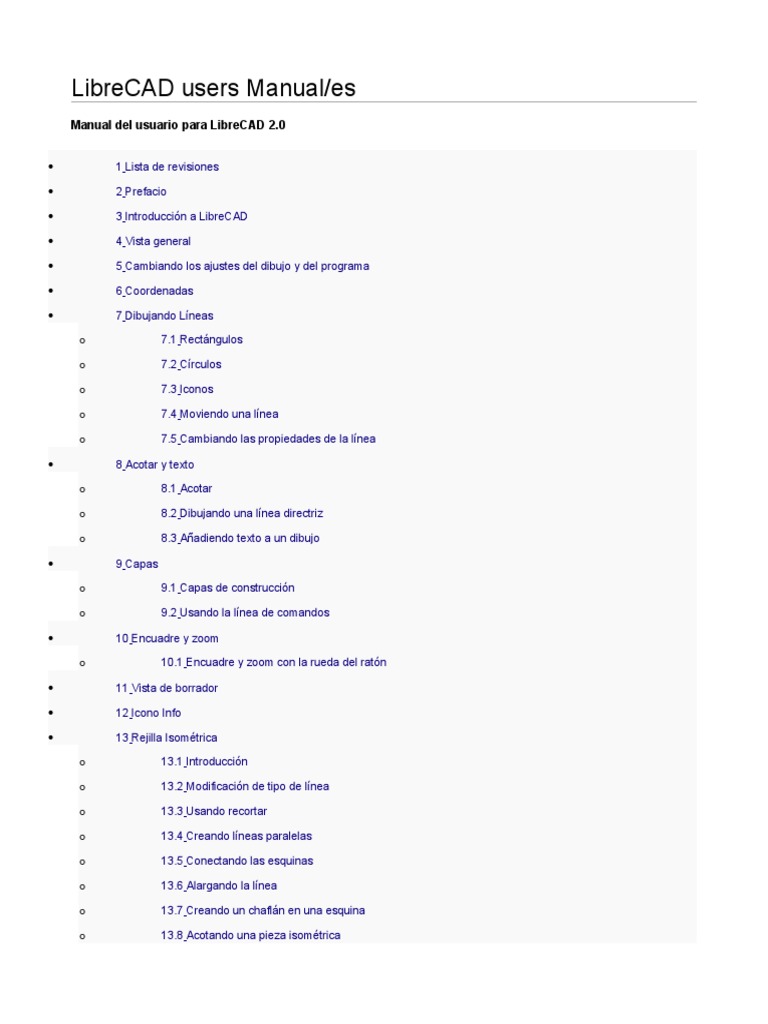 LibreCAD Users Manual | PDF | Ventana (informática) | Dibujo