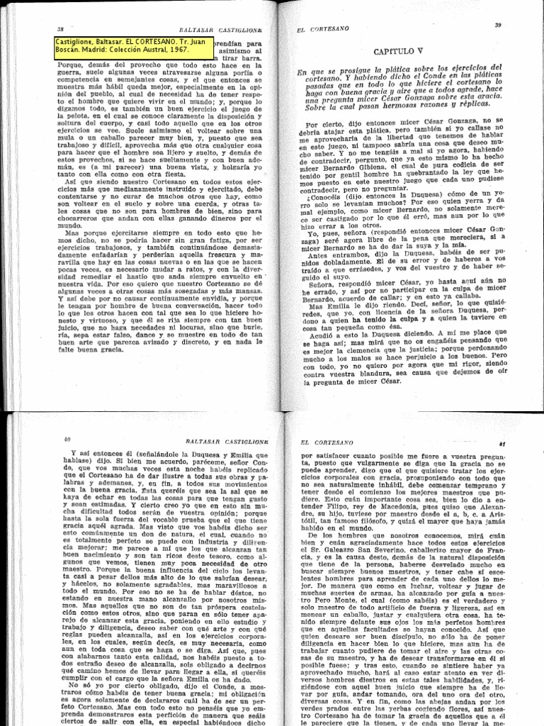 4 - Castiglione-Boscán, de EL CORTESANO (1528, 1534) | PDF