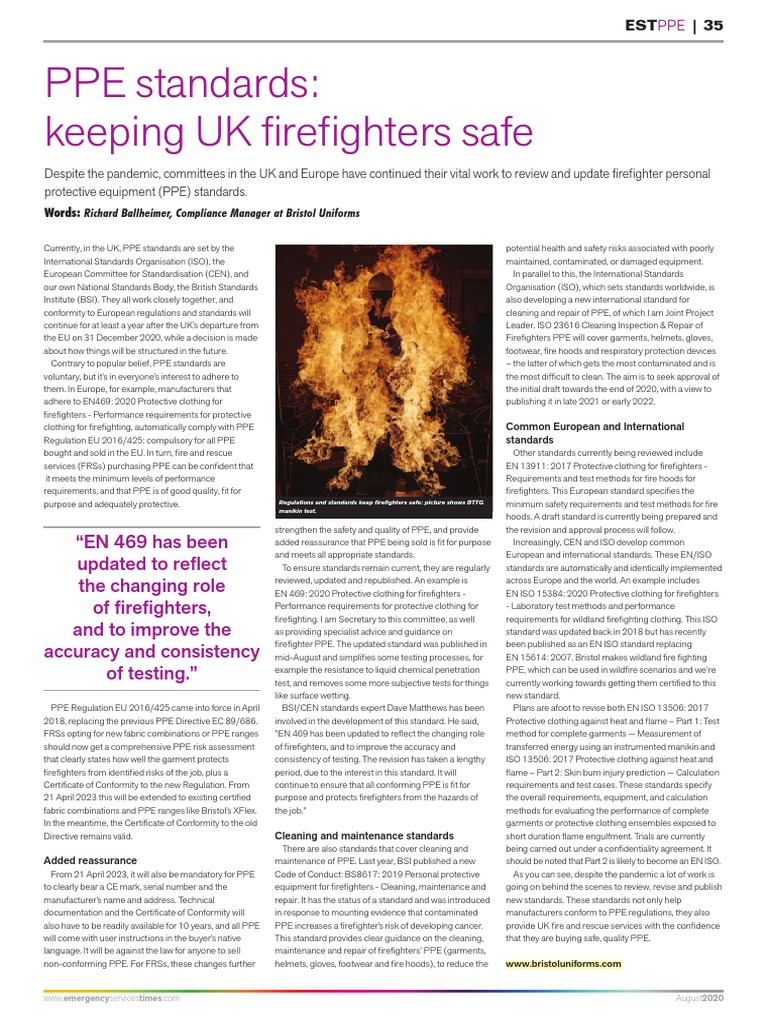 PPE Standards: Keeping Firefighters Safe | PDF | Personal Protective ...