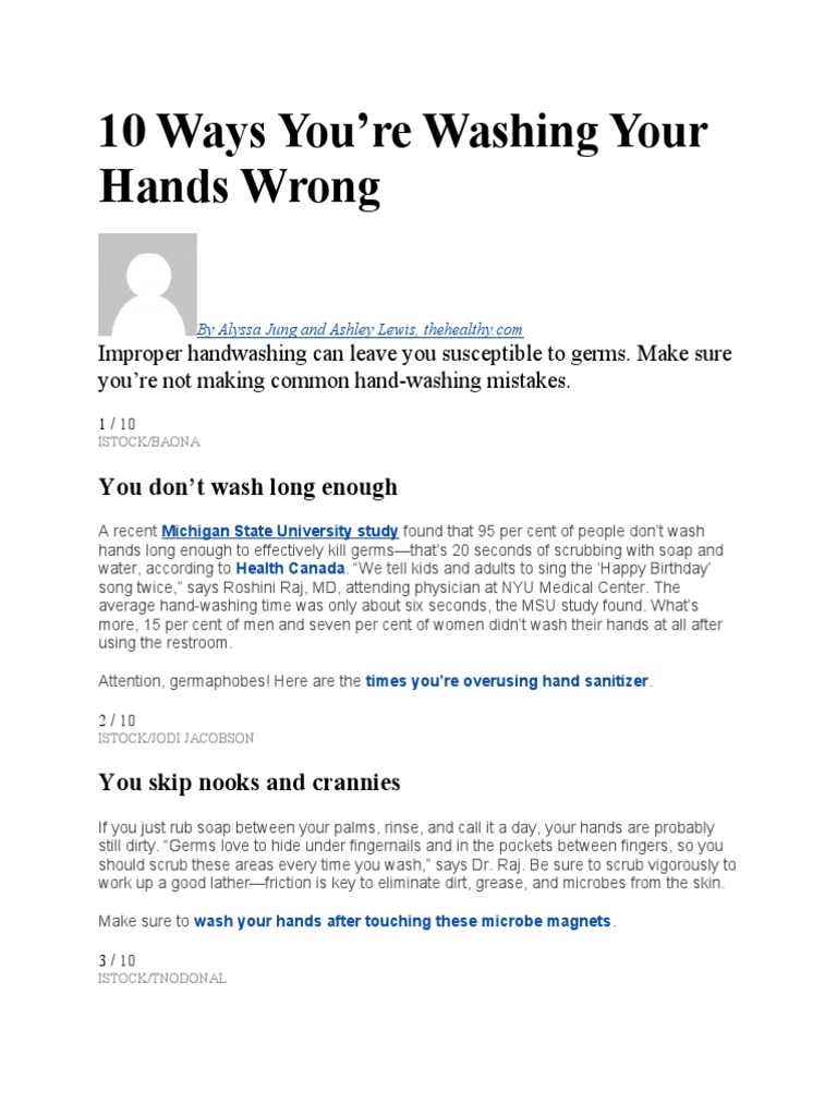 10 Ways You're Washing Your Hands Wrong: You Don't Wash Long Enough ...