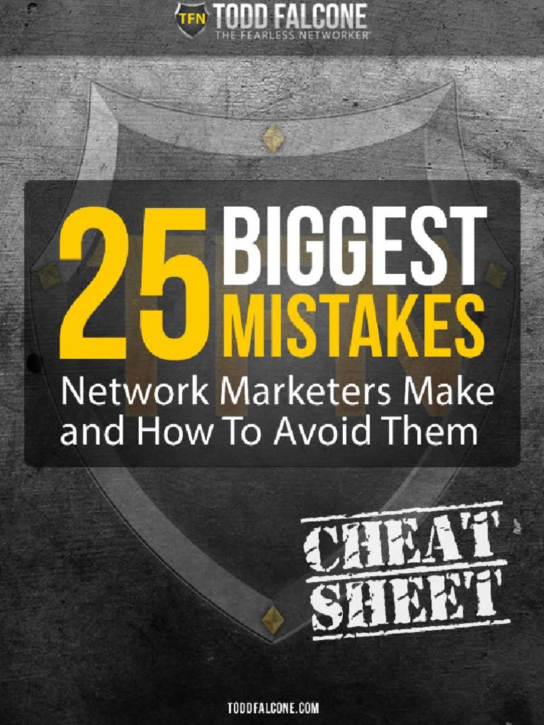 Todd Falcone 25 BIGGEST Mistakes Cheat Sheet | PDF | Facebook