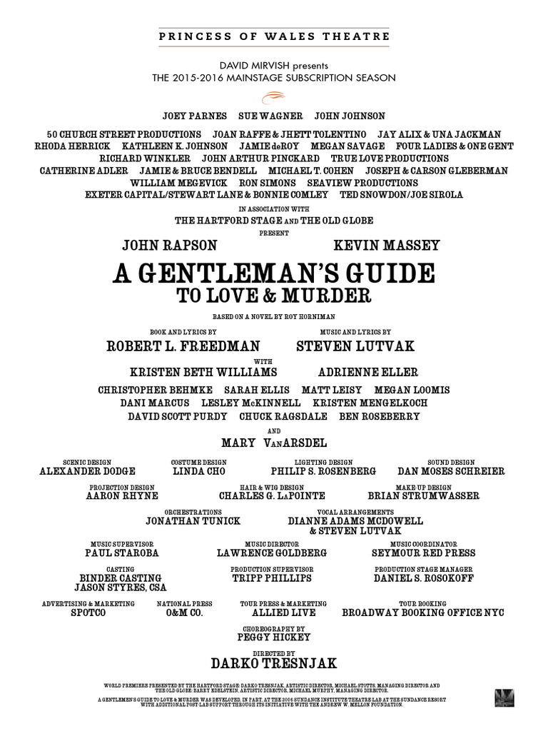 PRG GentlemansGuide Program | PDF | Broadway Theatre | Touring Theatre