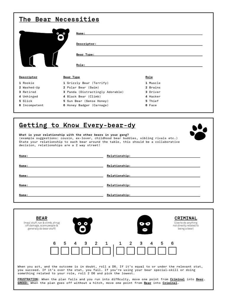 HH Main Character Sheet (DISGUISES) PDF | PDF