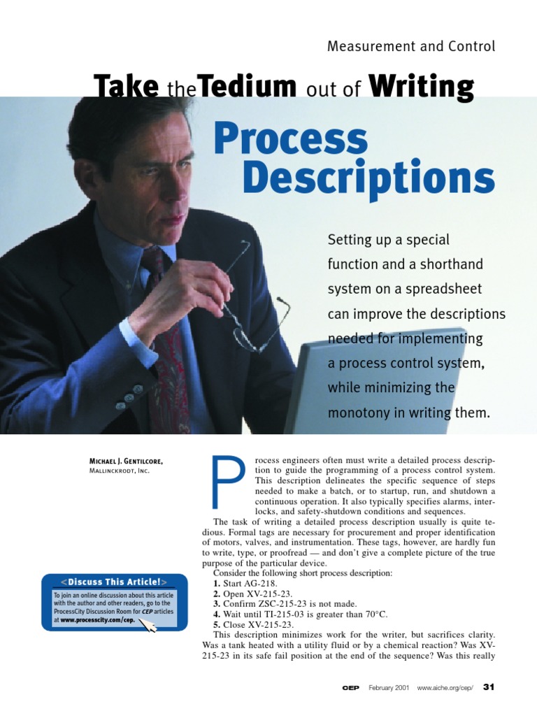 Take The Tedium Out of Writing Process Descriptions | PDF | Spreadsheet ...