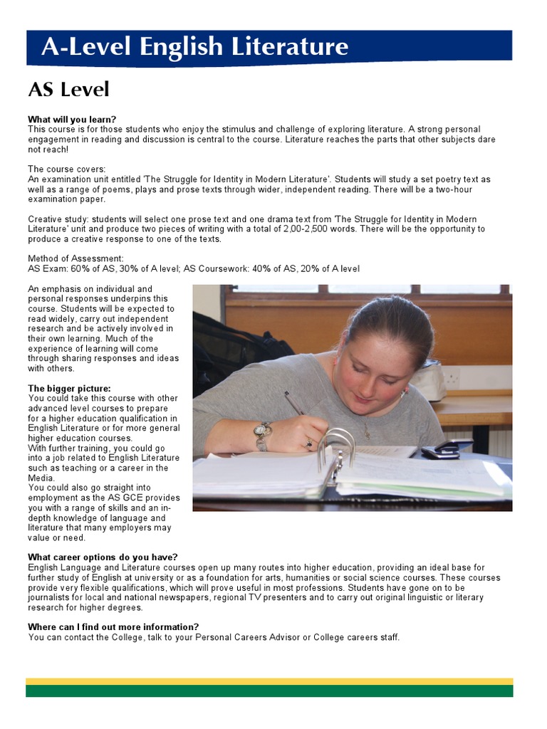 A-Level English Literature A-Level English Literature: AS Level AS ...