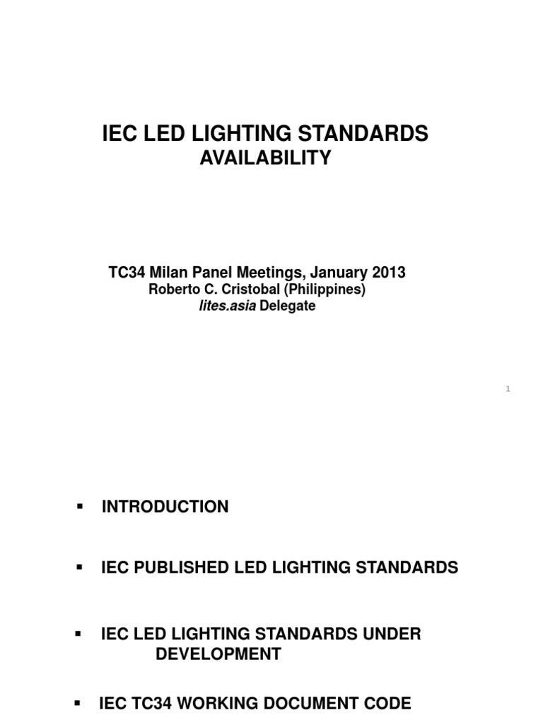Iec Led Lighting Standards: Availability | PDF | Lighting | Light ...